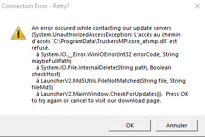 Connection Error - Unsolved Topics - TruckersMP Forum