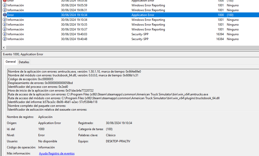 Game Crash Fatal Error American Truck Simulator No Resuelto